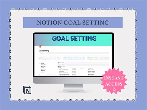 Notion Goal Setting Template Notion Planner Template Notion Life