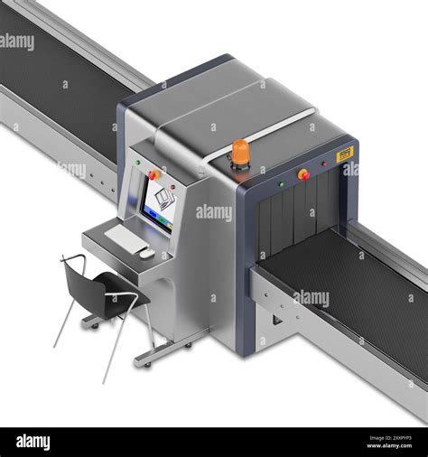 Airport X Ray Security Baggage Scanner On A White Background 3d