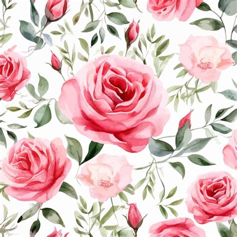 Premium Vector Rose Seamless Pattern