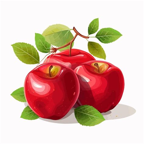 Cerezas Con Hojas Vector Premium