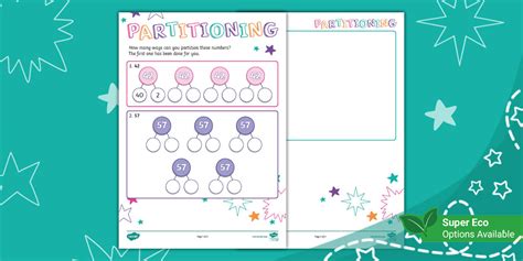 Partitioning In Different Ways Worksheet Twinkl