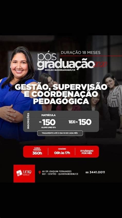 Pré Inscrição Para A Pós Graduação Em Gestão Escolar Supervisão E