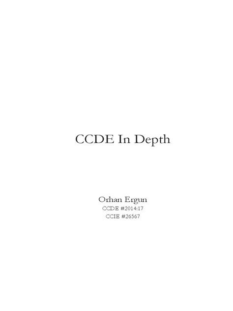 Orhan Ergun Ccde In Depth Pdf Download Free Pdf Network Switch Virtual Private Network