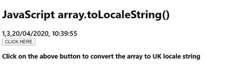 Javascript Arraytolocalestring 函数