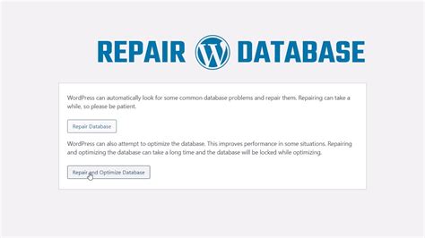 how to repair and optimize your wordpress database automatically youtube