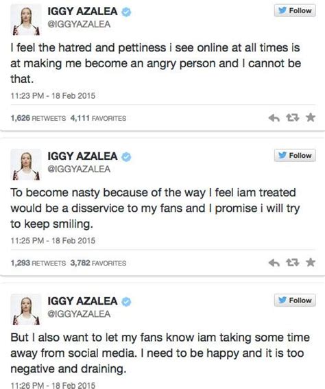 Iggy Azalea Quits Social Media Calls Internet Ugliest Reflection Of Man Kind