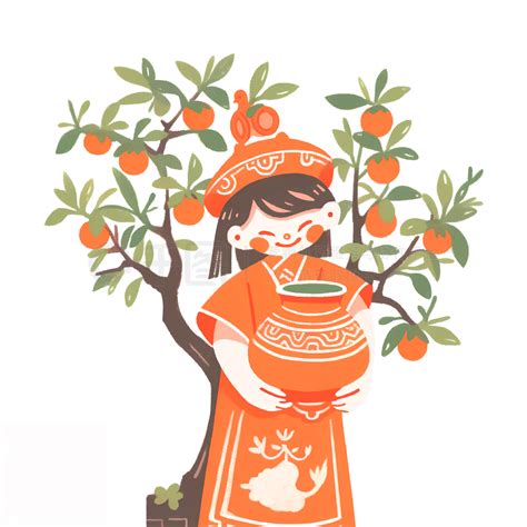 插画数字艺术 新年女孩插画人物元素 Ai平面元素免费下载png格式2784像素编号69227993 千图网