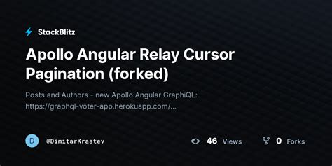 Apollo Angular Relay Cursor Pagination Forked Stackblitz