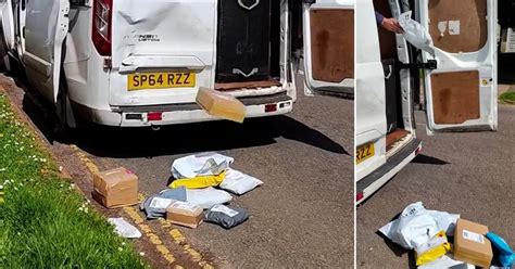 Evri Driver Carelessly Throws Parcels From His Van Into The Gutter News Uk Metro News