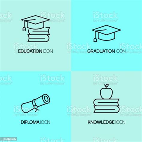 Icônes De Ligne Liées À Léducation Et À Lécole Illustration De Symbole