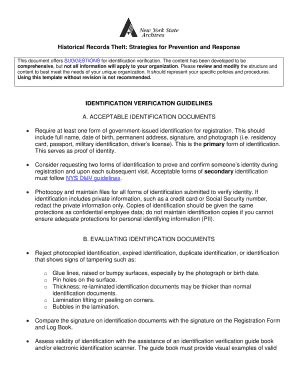 Fillable Online Archival Security Identification Verification Fax Email Print PdfFiller