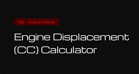 Ultimate Engine Compression Ratio Calculator Free Tool For Engine Builders