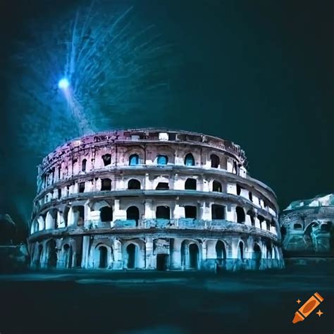Futuristic Colosseum With Advanced Technology On Craiyon