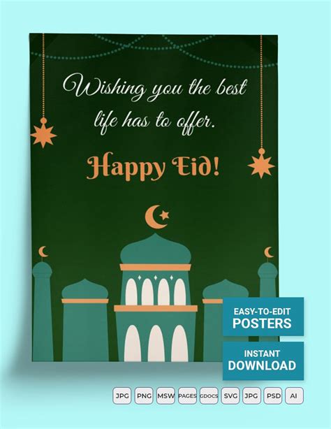Eid Mubarak Wishes Template In Word Download