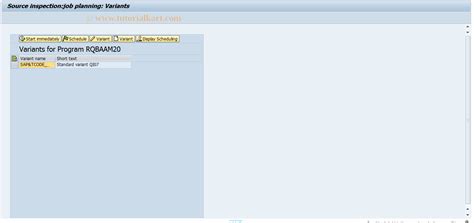 Qa51 Sap Tcode Scheduling Source Inspections