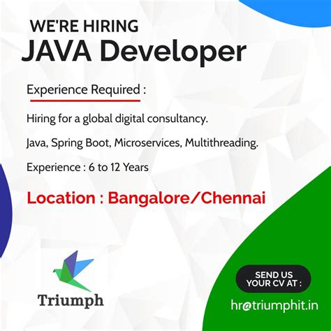 Triumph Manpower Services On Linkedin Java Hiringimmediately