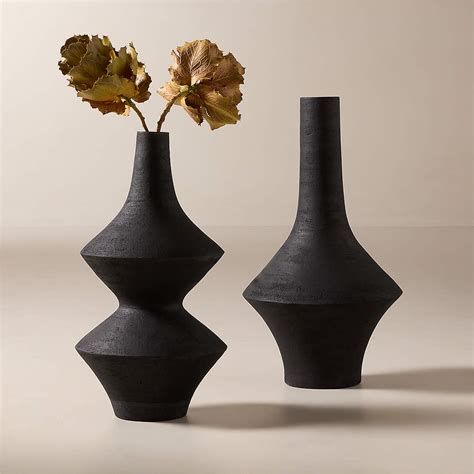 Cabo Black Terracotta Floor Vase Reviews Cb2 Canada