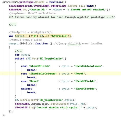 siebel siebel open ui default applet override