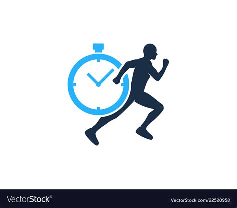 Timer Run Logo Icon Design Royalty Free Vector Image