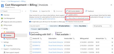 查看和下载 Azure 发票 Microsoft Cost Management Microsoft Learn