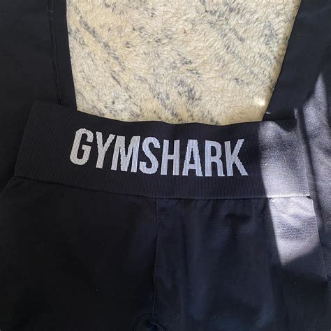 Black Gym Shark Leggings So Flattering Tight Depop