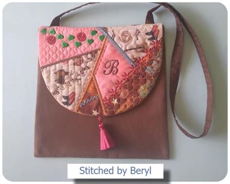 Crazy Patch Shoulder Bag Applique Machine Embroidery Design
