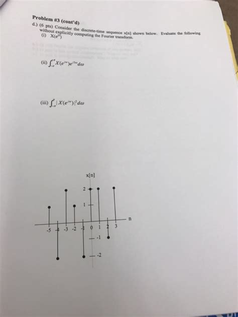 Solved Consider The Discrete Time Sequence X N Shown Below Chegg
