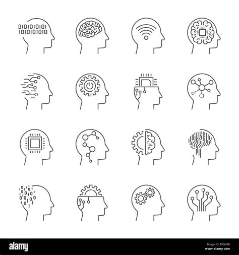 Artificial Intelligence Icon Set Editable Stroke Stock Vector Image