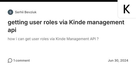 Getting User Roles Via Kinde Management Api