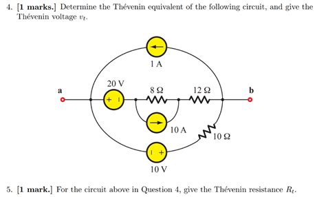 Solved 4 1 Marks Determine The Thévenin Equivalent Of The