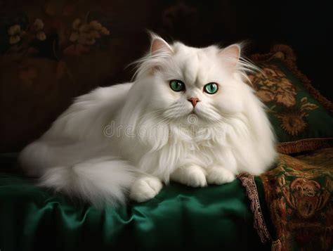 The Charming Chinchilla Persian Cat S Soft Gaze Stock Illustration