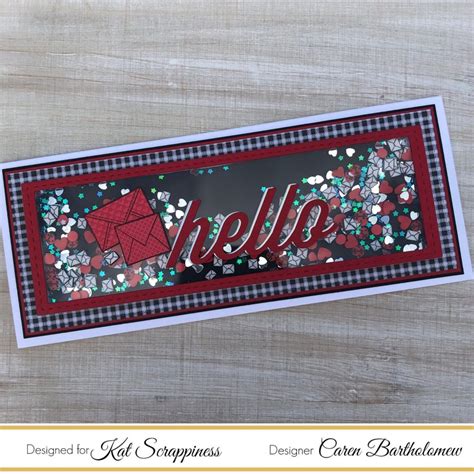Hello Slimline Shaker Card Kat Scrappiness Blog
