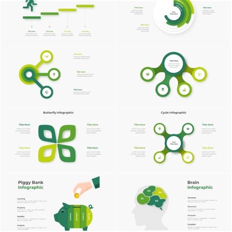绿色圆形结构图并列关系信息图表ppt元素素材infographic Green Ppt元素 【ovo图库】
