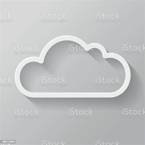 클라우드 종이 여윔 회선 인터페이스 아이콘크기 긴 Shadow 3차원 형태에 대한 스톡 벡터 아트 및 기타 이미지 3차원 형태 구름 그늘 Istock