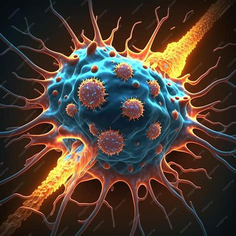 Ilustración De Células Cancerosas Que Siguen Creciendo Foto Premium
