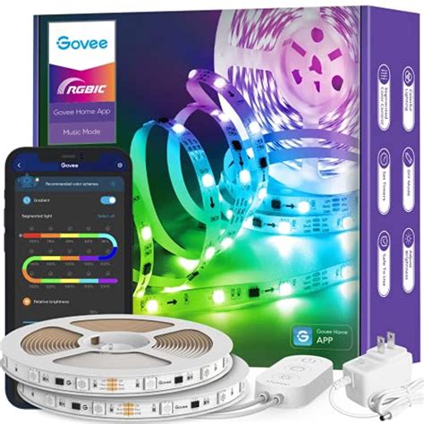 Govee Ft RGBIC LED Strip Lights With Bluetooth Control Segmented DIY Intelligent Color