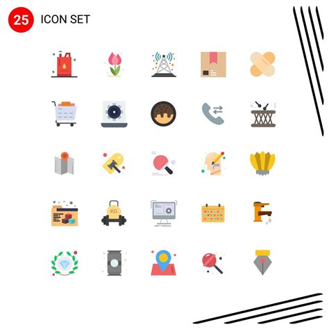 25 User Interface Flat Color Pack Of Modern Signs And Symbols Of