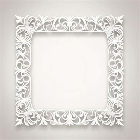 Elegant Ornate White Frame Premium Ai Generated Image