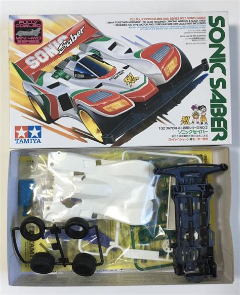 【未使用】未組立 タミヤ ソニックセイバー 海外向け？ 132 フルカウルミニ四駆 当時物 スーパー1シャーシ 19402の落札情報詳細