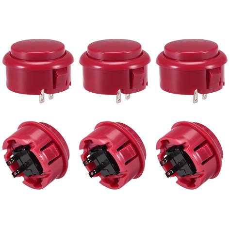 Uxcell 30mm Mounting Hole Momentary Game Push Button Switch For Arcade Video Games Red 6pcs