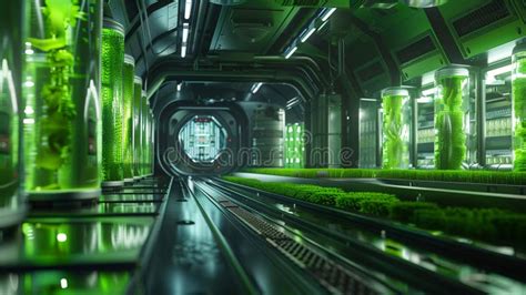 Futuristic Agricultural Algae Seaweed Farm Future Of Food Healthy And