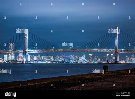 Yokohama Bay Bridge And Yokohama Minato Mirai Of Night View Shooting