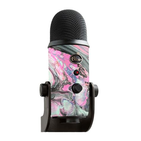 Black Pink Marbled Blue Yeti Microphone Skin Ko Custom Creations