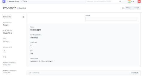 Production Order To Depend On Newly Created Doctype Customization