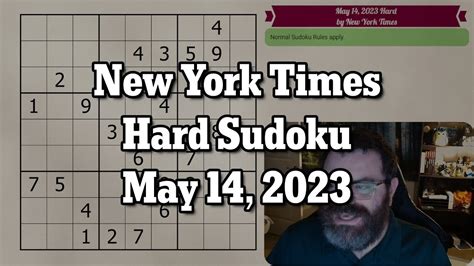 Nyt Hard Sudoku May Walkthrough Solve Youtube