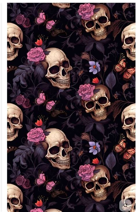 Skulls And Flowers Illustration Skull Background Pink Skulls And