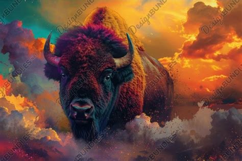 Colorful Bison Generate Ai 4361197