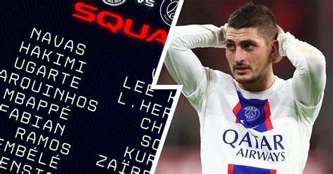 Mbappé Et Dembélé Présents Verratti Absent Le Groupe De 21 Joueurs
