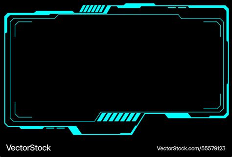 Hud Frames Blue User Interface Elements Design Vector Image