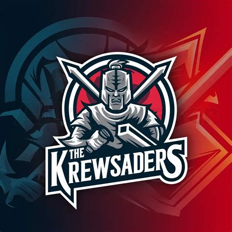 Logo Design For The Krewsaders Bold Crusader Symbol On Clean Background